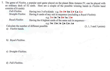 Solved The game of Fizzbin, a popular card game played on | Chegg.com