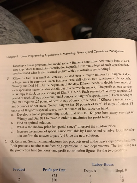 Solved Chapter 9 Linear Programming Applications In