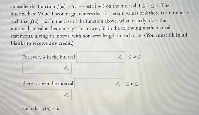 Solved Consider the function f(x) = 7x cos(x) + 3 on the | Chegg.com