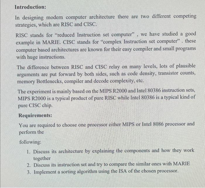 Solved Introduction: In designing modern computer | Chegg.com