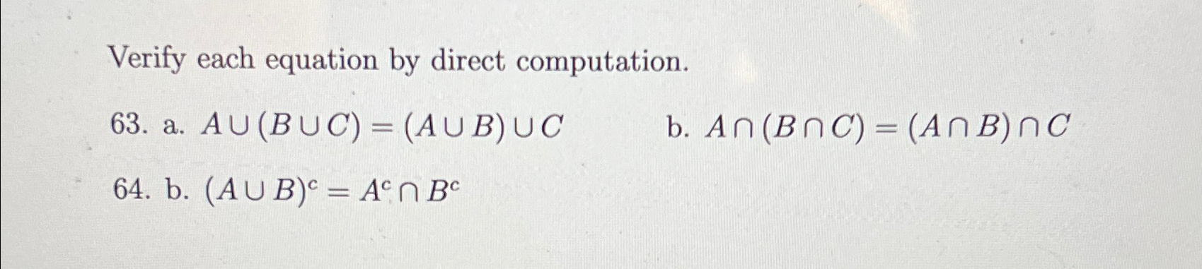 Solved Verify each equation by direct computation.63. | Chegg.com