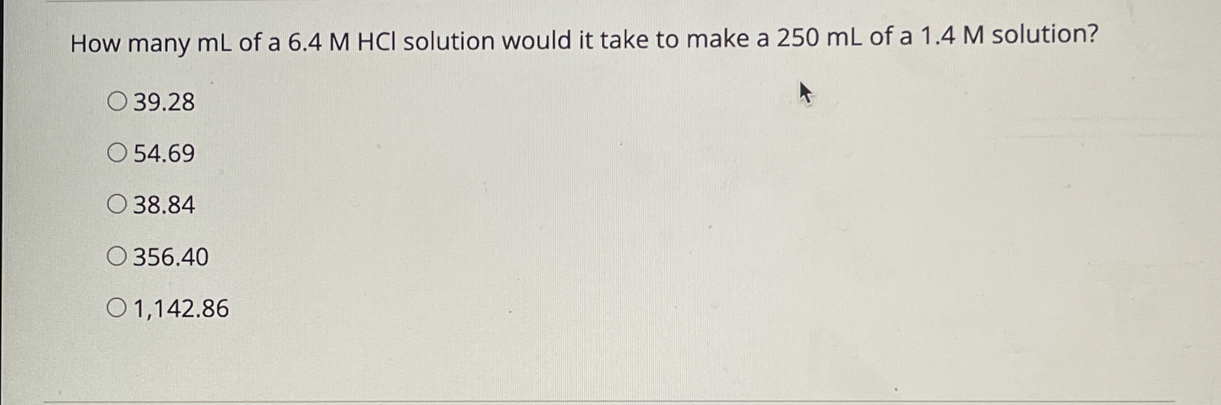 Solved How many mL ﻿of a 6.4MHCl ﻿solution would it take to | Chegg.com