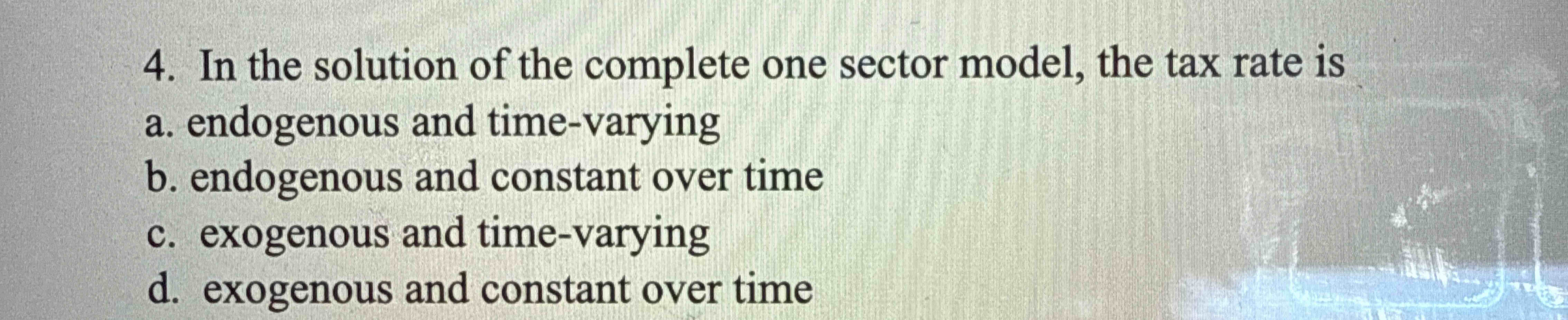 Solved In ﻿the solution of ﻿the complete one sector model, | Chegg.com