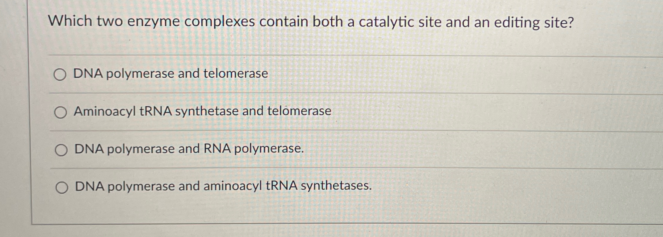 Solved Which two enzyme complexes contain both a catalytic | Chegg.com