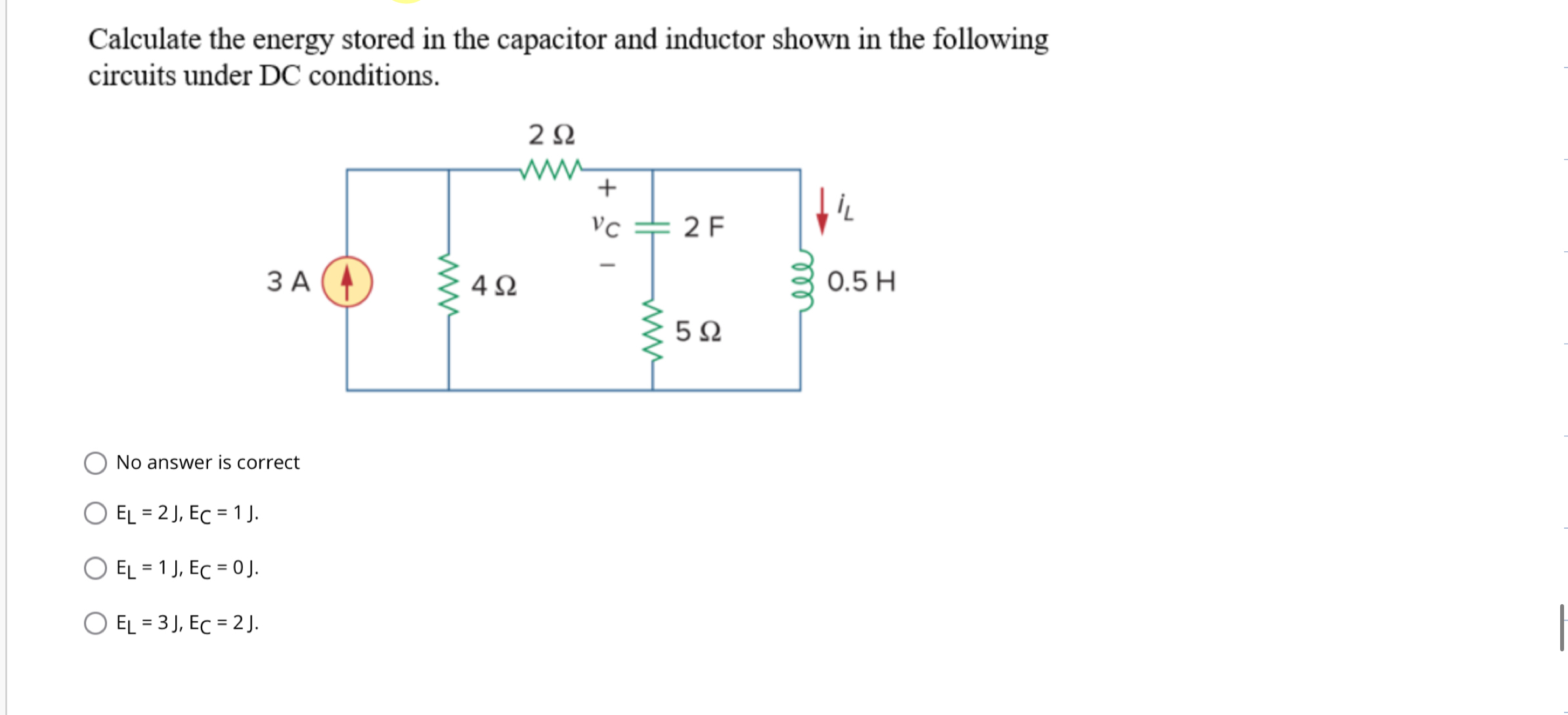Solved Calculate the energy stored in the capacitor and | Chegg.com