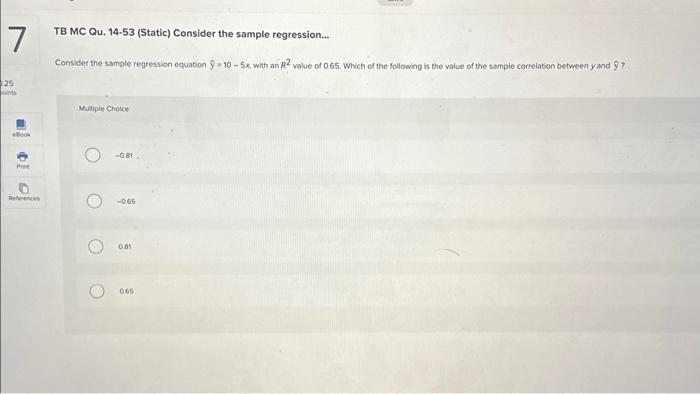 Solved TB MC Qu. 14.53 (Static) Consider the sample | Chegg.com