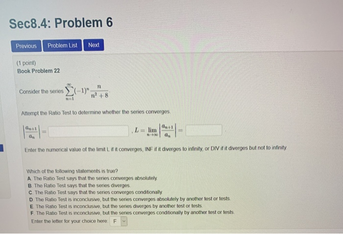 Solved Sec8.4: Problem 5 Problem List Next Previous (1 | Chegg.com