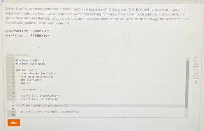Solved "Simon Says is a memory game where 'Simon' outputs a | Chegg.com