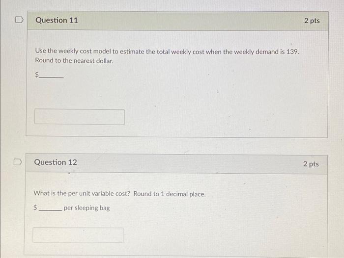 Solved Cost Model Find a linear regression model for the | Chegg.com
