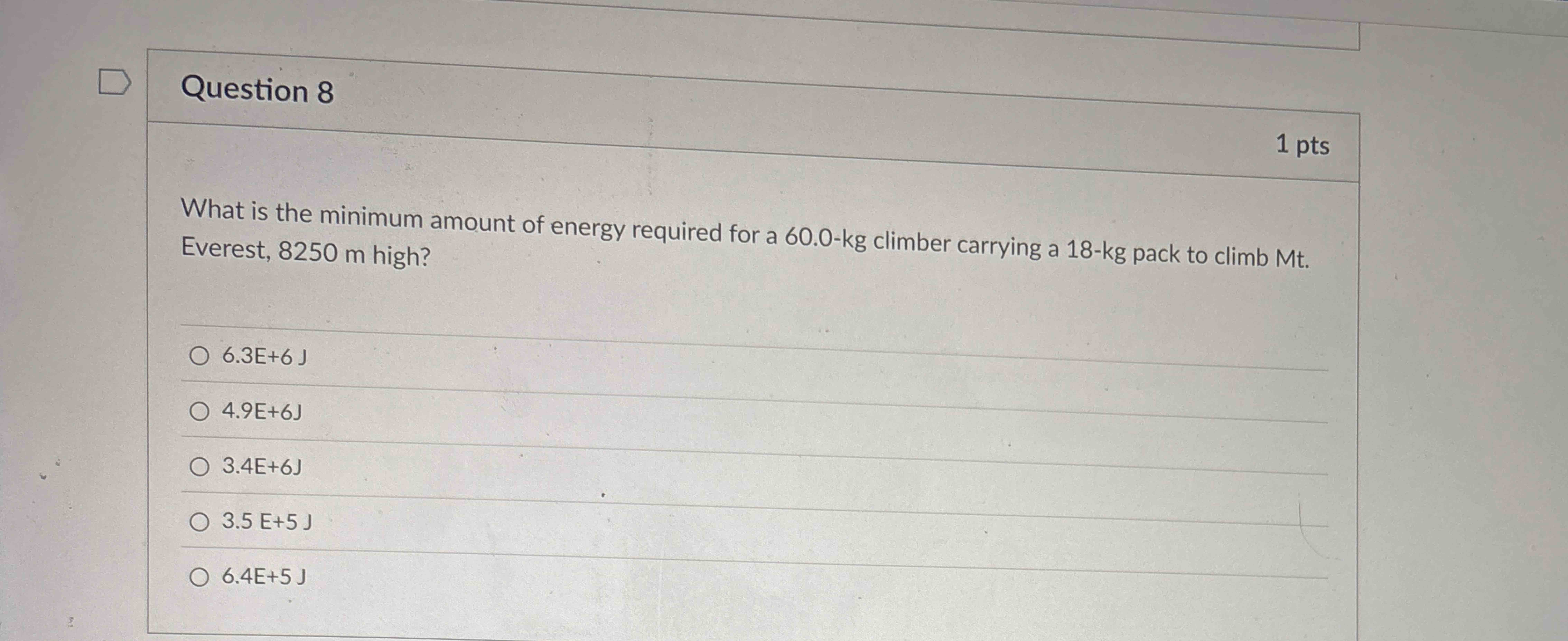 Solved Question 8What is ﻿the minimum amount of ﻿energy | Chegg.com