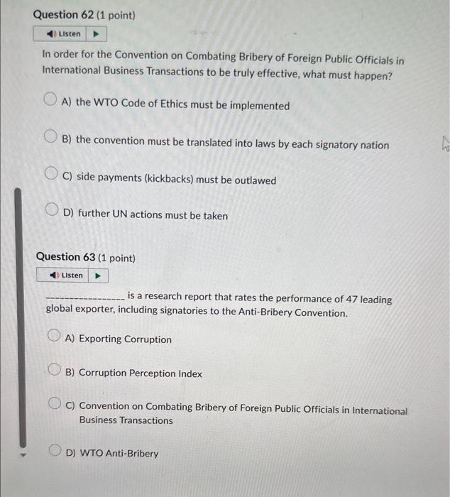 Case Study "Combating Corruption - the Convention | Chegg.com