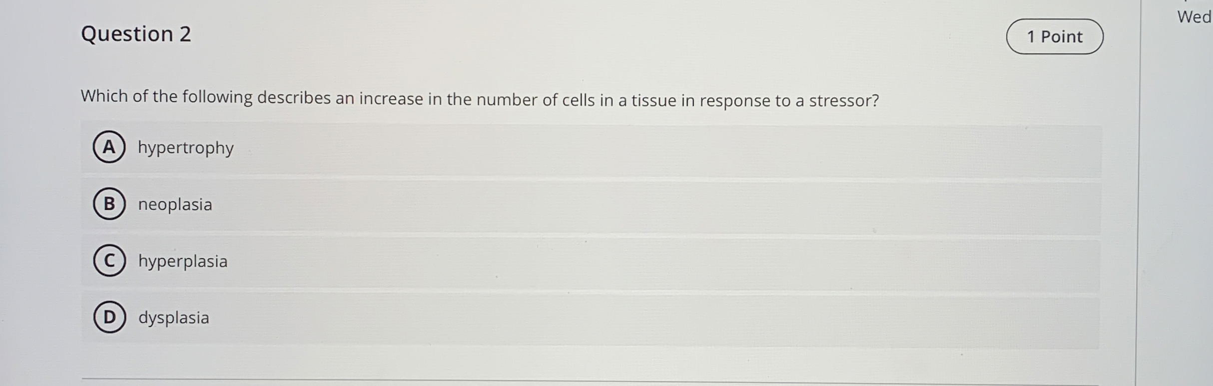 Solved Question 21 ﻿PointWhich of the following describes an | Chegg.com