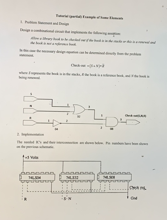 Tutorial (partial) Example of Some Elements 1. | Chegg.com