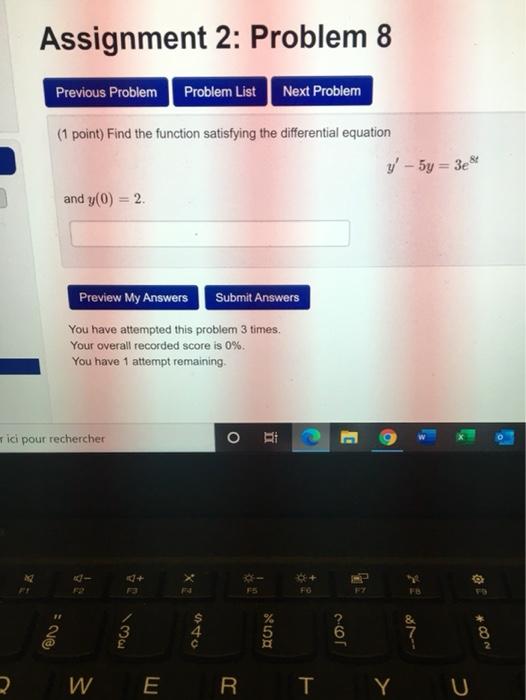 Solved Assignment 2: Problem 8 Previous Problem Problem List | Chegg.com