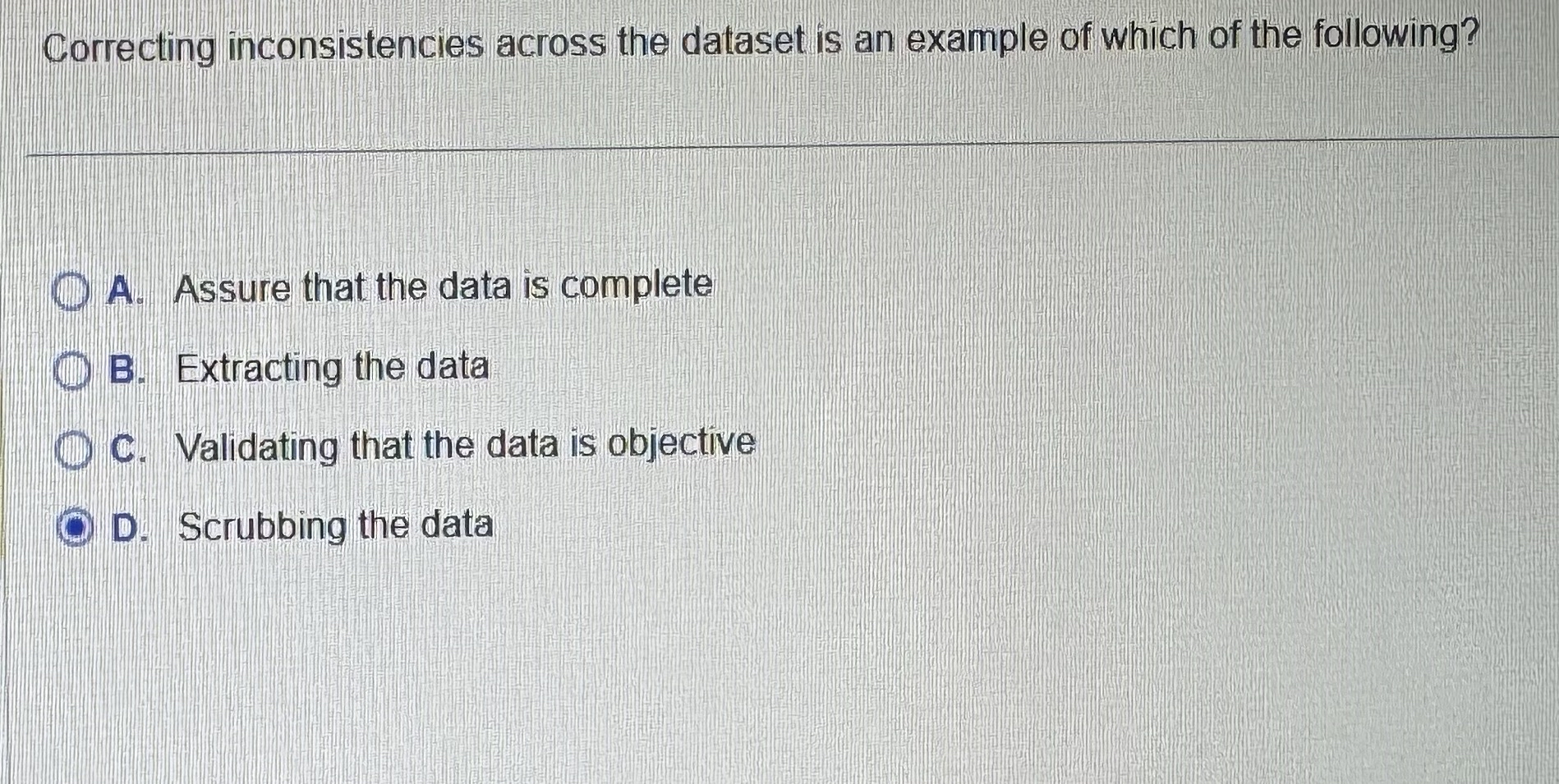 Solved Correcting inconsistencies across the dataset is an | Chegg.com Solved Correcting inconsistencies across the dataset is an | Chegg.com