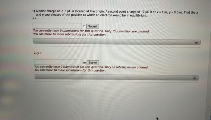 Solved 1) A point charge of −1.5μC is located at the origin. | Chegg.com