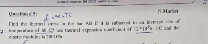 Solved summer semester 2021/2022: midterm examQuestion # | Chegg.com