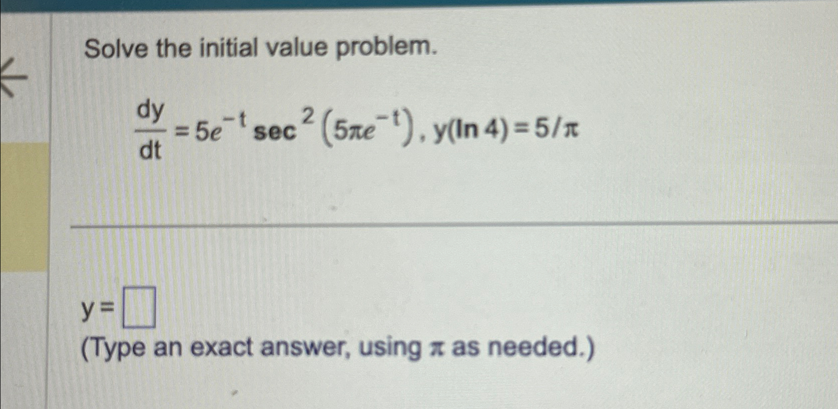 Solved Solve the initial value | Chegg.com