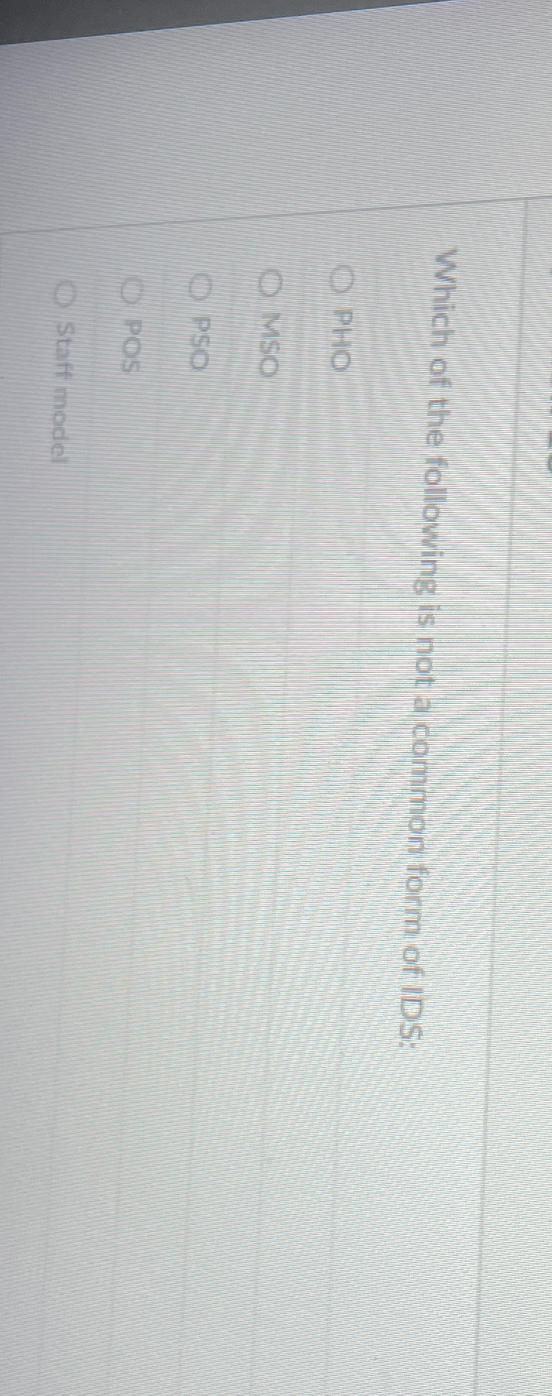 Solved Which of the following is not a common form of IDS: | Chegg.com