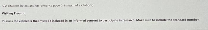 Solved APA citations in text and on reference page (minimum | Chegg.com