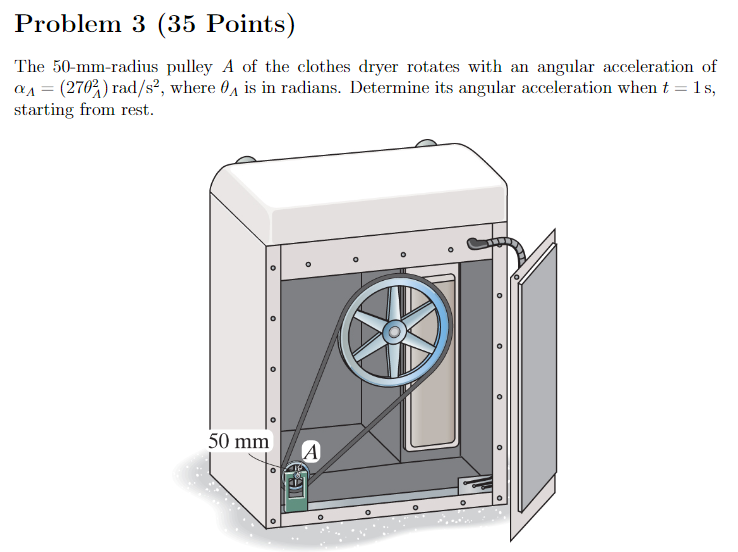 Solved Problem 3 ( 35 ﻿Points)The 50-mm-radius pulley A ﻿of | Chegg.com