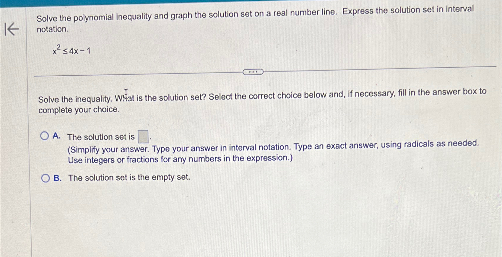 Solve the polynomial inequality and graph the | Chegg.com