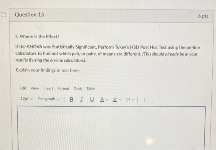 Solved COMPUTE A BETWEEN-SUBJECTS ONE-WAY ANOVA Use the | Chegg.com