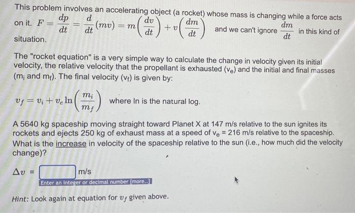 Solved This problem involves an accelerating object (a | Chegg.com