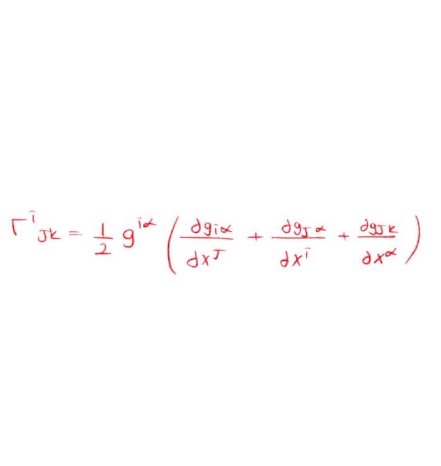Solved Show/prove how this Christoffel symbol equation is | Chegg.com