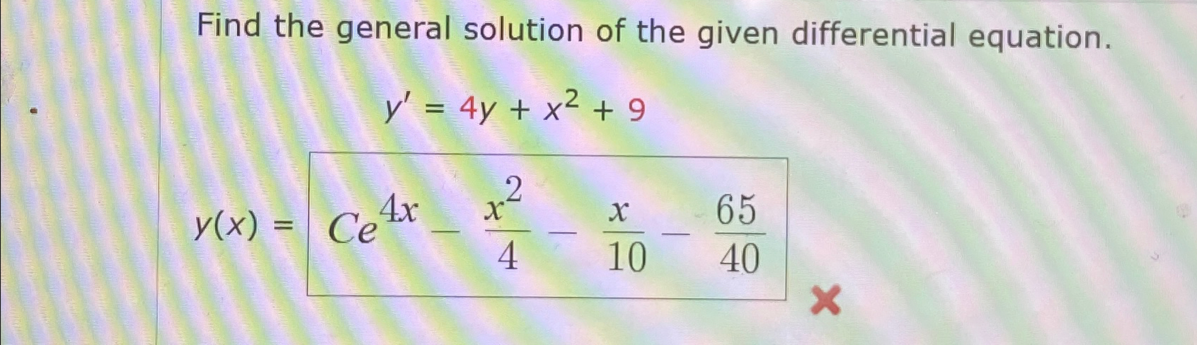 Solved Find the general solution of the given differential | Chegg.com