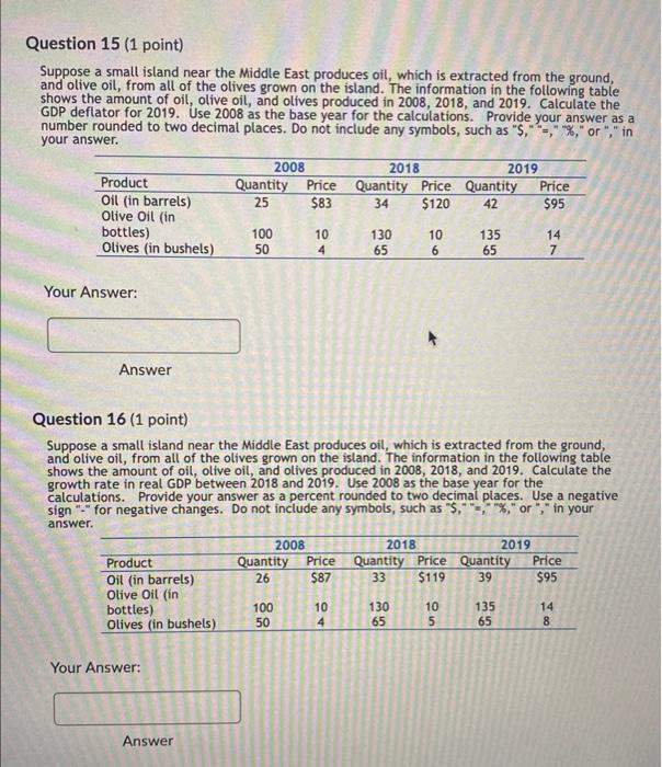 Solved Question 13 (1 point) Suppose a small island near the | Chegg.com