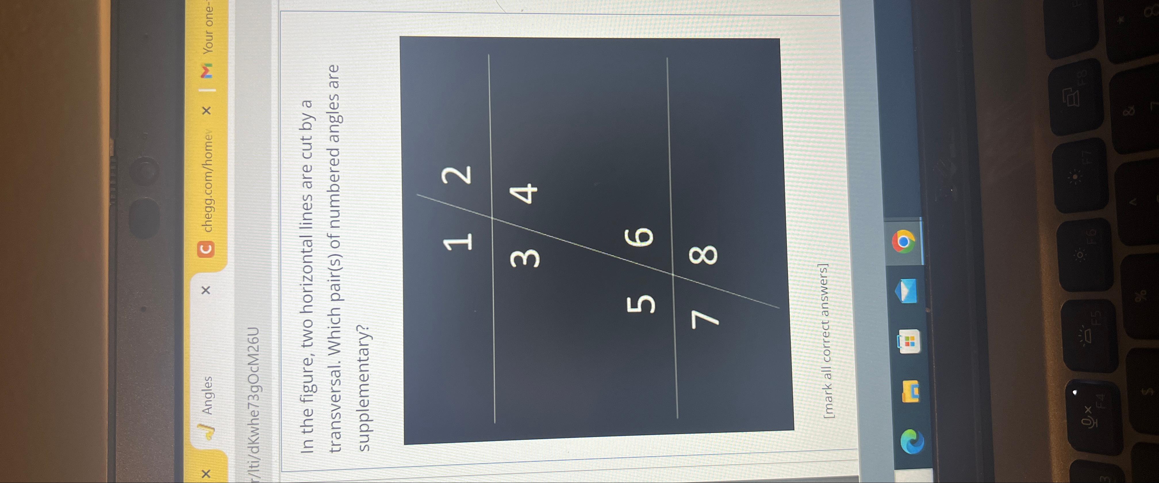 Solved In the figure, two horizontal lines are cut by a | Chegg.com