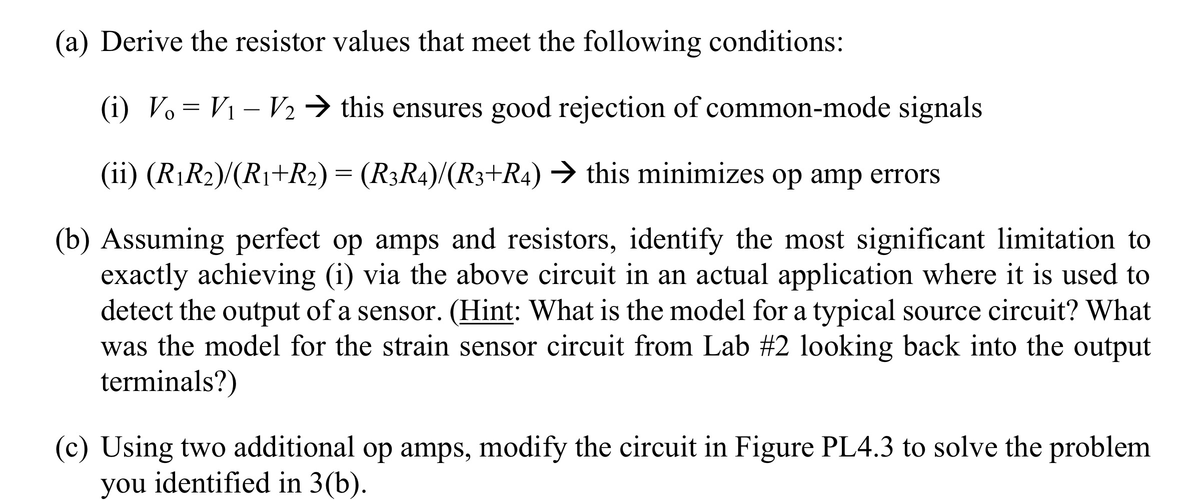 Solved (a) ﻿Derive the resistor values that meet the | Chegg.com