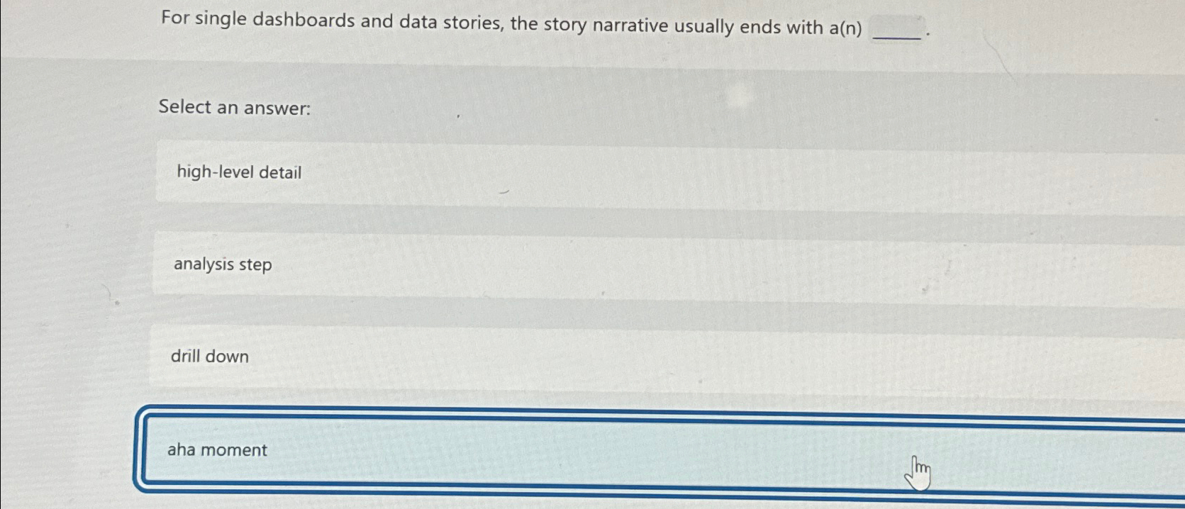 Solved For single dashboards and data stories, the story | Chegg.com