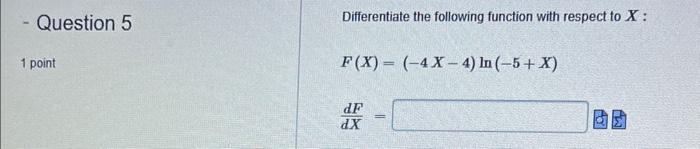 Solved Differentiate the following function with respect to | Chegg.com