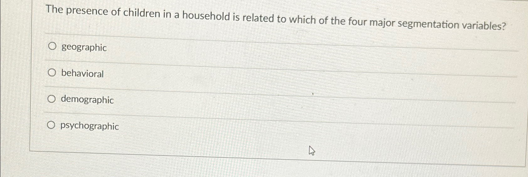 Solved The presence of children in a household is related to | Chegg.com