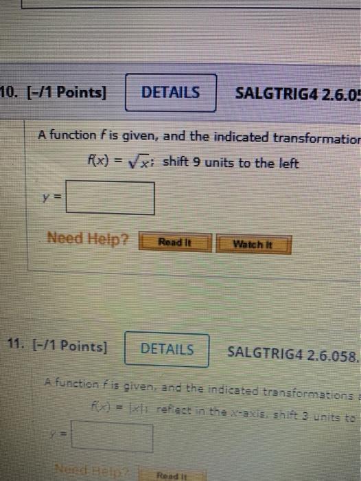 Solved 10. [-11 Points] DETAILS SALGTRIG4 2.6.05 A function | Chegg.com