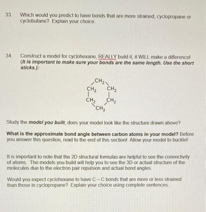 Solved 33. Which would you predict to have bonds that are | Chegg.com