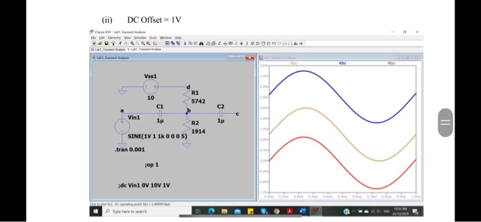 Solved hi, after using Ltspice to do transient analysis for | Chegg.com