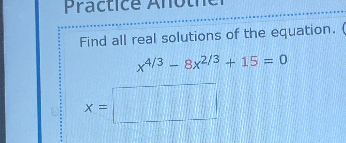 Solved Find all real solutions of the | Chegg.com