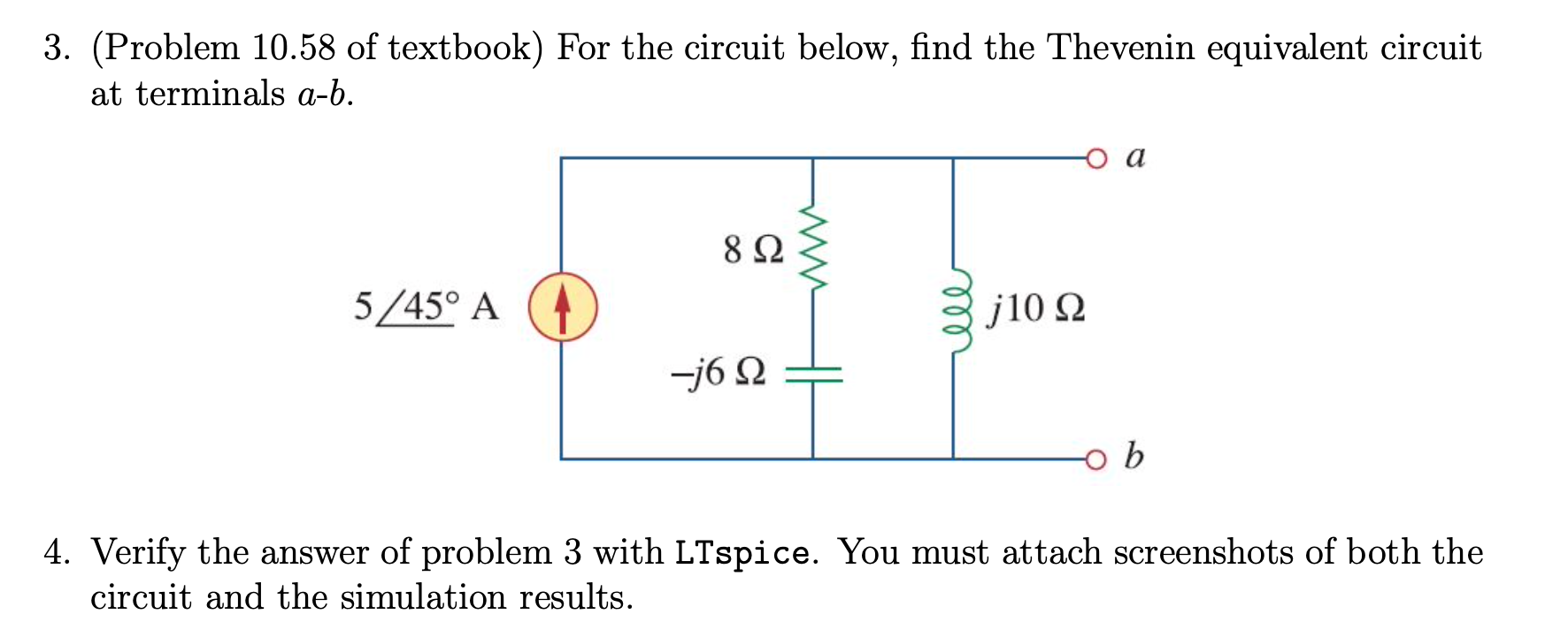 Solved (Problem 10.58 ﻿of textbook) ﻿For the circuit below, | Chegg.com