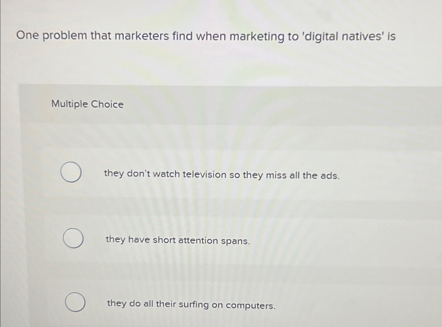 Solved One problem that marketers find when marketing to | Chegg.com
