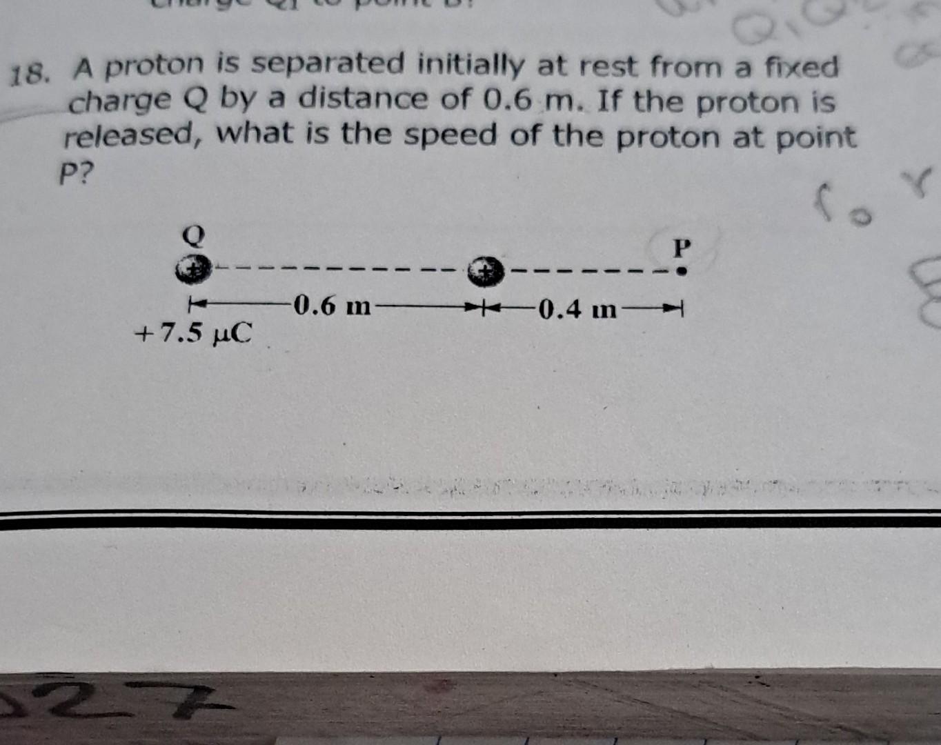 Solved 18 A Proton Is Separated Initially At Rest From A