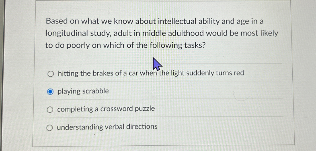 Solved Based on what we know about intellectual ability and | Chegg.com