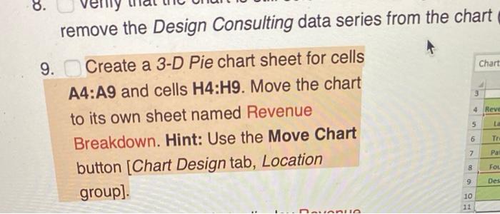 Solved 8. vem remove the Design Consulting data series from | Chegg.com