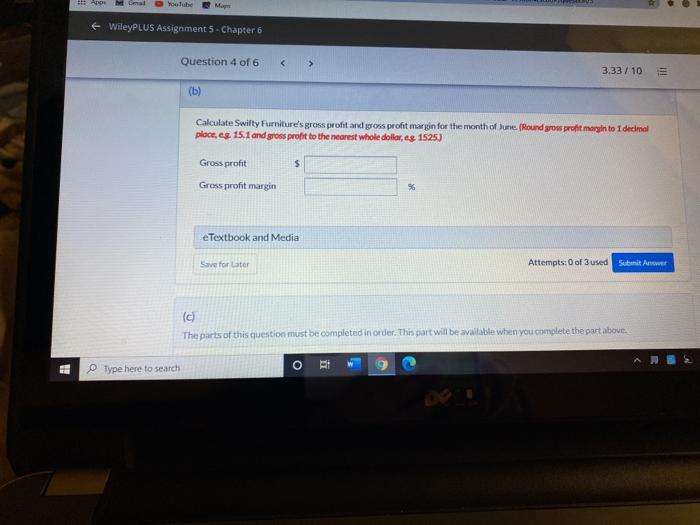 Solved WileyPLUS Assignment 5 - Chapter 6 Question 4 of 6 Solved WileyPLUS Assignment 5 - Chapter 6 Question 4 of 6