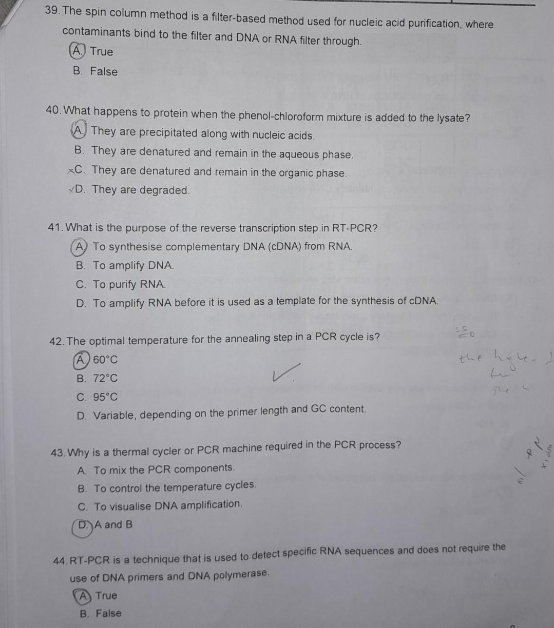Solved 39. The spin column method is a filter-based method | Chegg.com