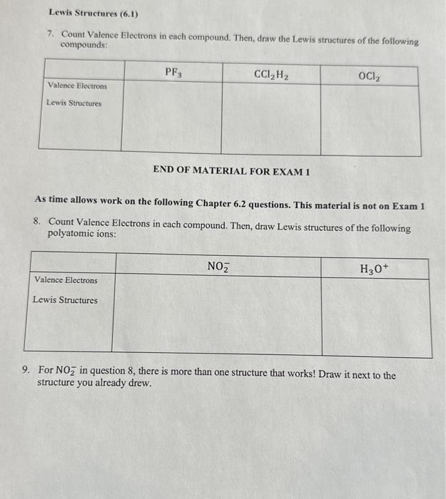Solved 3 For The Following Molecules Determine The Number