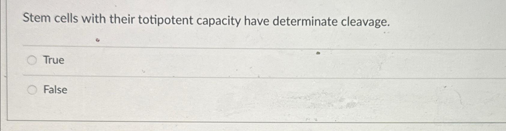 Solved Stem cells with their totipotent capacity have | Chegg.com