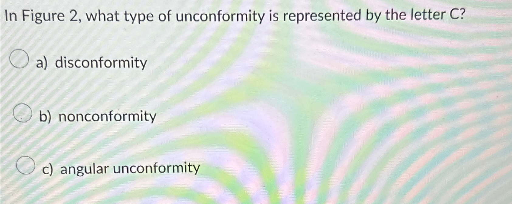 Solved In Figure 2, ﻿what type of unconformity is | Chegg.com